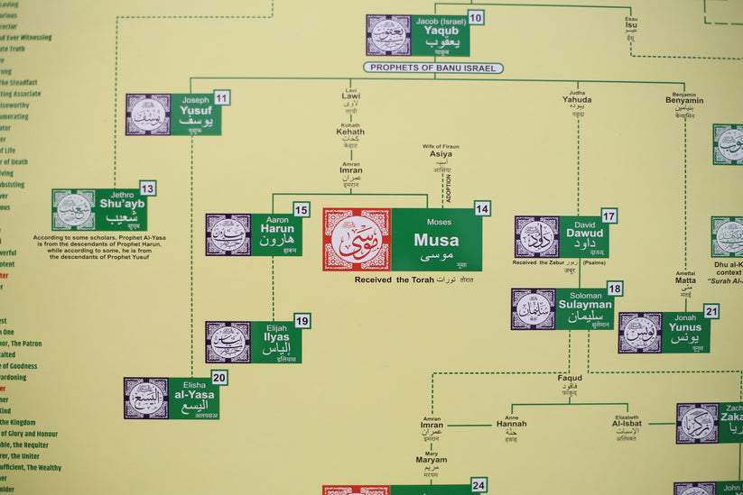 Family Tree of Islamic Prophets – Illustrated Chart – Rehbar Islamic Store